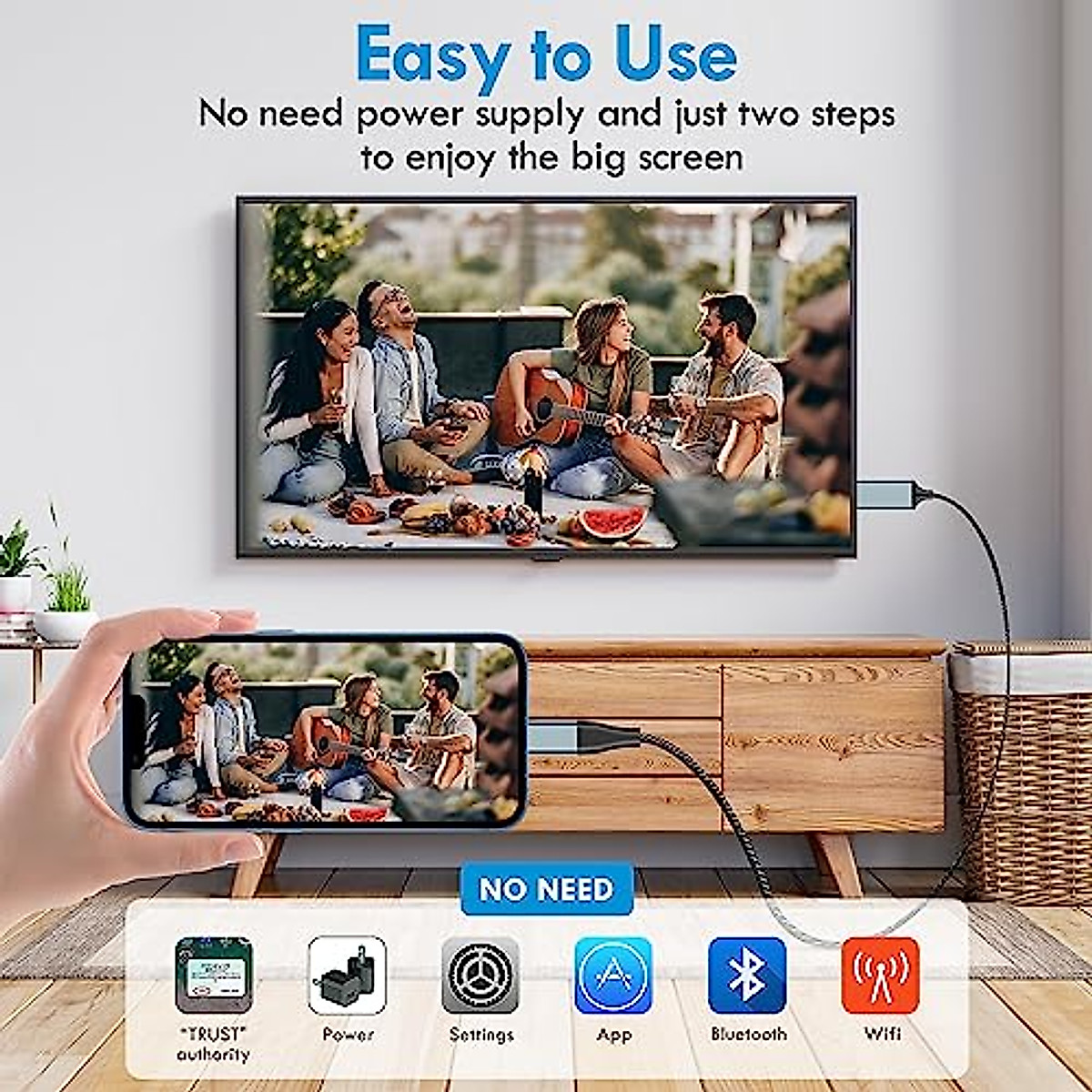 lulaven HDMI Cable for iPhone to TV, Lighting to HDMI Adapter Connector Compatible with iPhone14, 13, 12, 11 & YouTube TV Output with 1080P HD Display, Just Plug and Play (13.2FT, Gray)