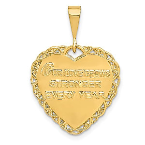IceCarats 14K Yellow Gold Reversible 25th Anniversary Necklace Charm Pendant Only