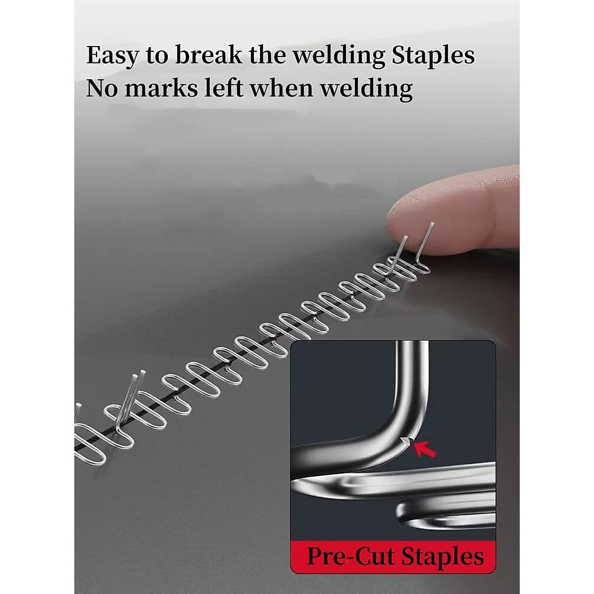 1400PCS Plastic Welding Kit, Plastic Welder Staples, with Storage Box, Plastic Welding Staples, 6 Different Shapes Plastic Welder Kit, Stainless Steel Pre-Cut Plastic Welder Plastic Repair Kit