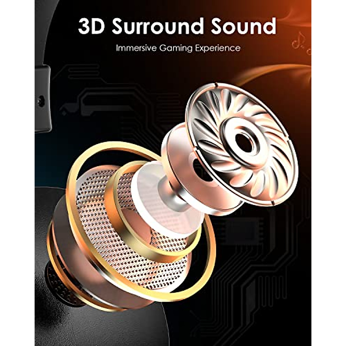 EasySMX Wireless Gaming Headset with Detachable Noise Cancelling Microphone, 2.4G Bluetooth & 3.5mm Wired Jack 3 Modes RGB Wireless Gaming Headphones for PS5/PS4/PC, Mac, Switch, Phone