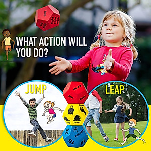 Covelico Exercise Dice for Kids, Outdoor Dice Games for Kids Fitness & Gross Motor, Fun Kids Exercise Equipment, Kids Fitness Equipment for Indoor Recess Activities, PE Equipment for Elementary School