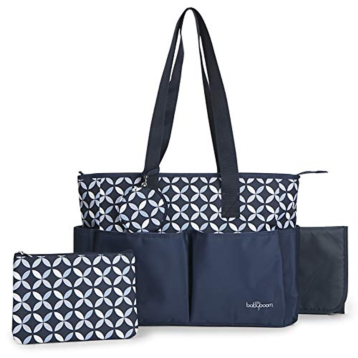 Baby Boom Ivy 4Piece Tote Diaper Bag Set, Navy, One Size