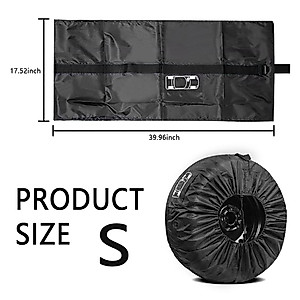 Sun Protection Waterproof Car Spare Tire Cover with Tool Bag Design,Prevent The Spare Tire Wear Aging Snow Tire Storage Bag Travel Accessories for Most Car SUV Truck(Fits for Tire Diameter 17-23inch)