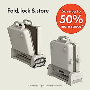 Bella 10"x 20" Ceramic Fold-n-Store Dual Temp Griddle, Fits-anywhere Kitchenware, EverGood Ceramic Nonstick Coating, 2 Temperature Zones up to 400°F​, Dishwasher Safe Drip Tray, 1500 Watt, Oatmilk