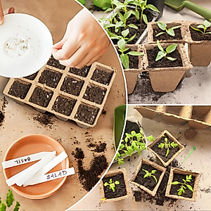KOAMLY Square Peat Nursery Pots, Biodegradable Herb Seed Nursery Pot Kits, Seedling Pots