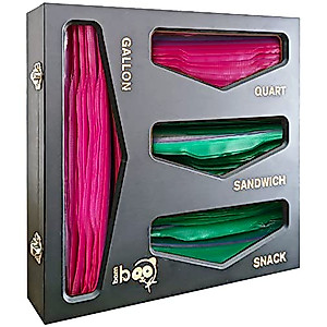 Ziplock Bag Bamboo Storage Organizer for Kitchen Drawer, Food Baggie Dispenser Box, Compatible with Quart Bag, Snack Bag, Sandwich Bag, Gallon Bag, (black)