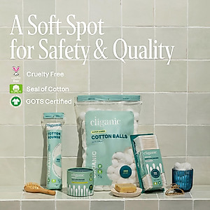 Cliganic Premium 100% Cotton Makeup Remover Pads 540 Count, (Pack of 6)