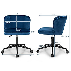 Ren Sheng Computer Chair, Velvet Home Office Leisure Vanity Chair Armless Adjustable Swivel (Color : D, Size : As Shown)