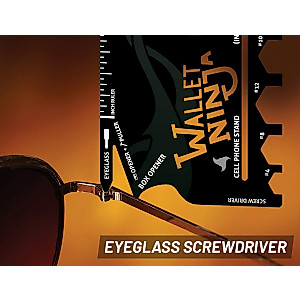 Wallet Ninja Multitool Card – 18 in 1 Credit Card Size Multi-Tool for Quick Repairs, EDC Survival Gear, Bottle Opener, Camping – Cool Gadget and Stocking Stuffer (Black)