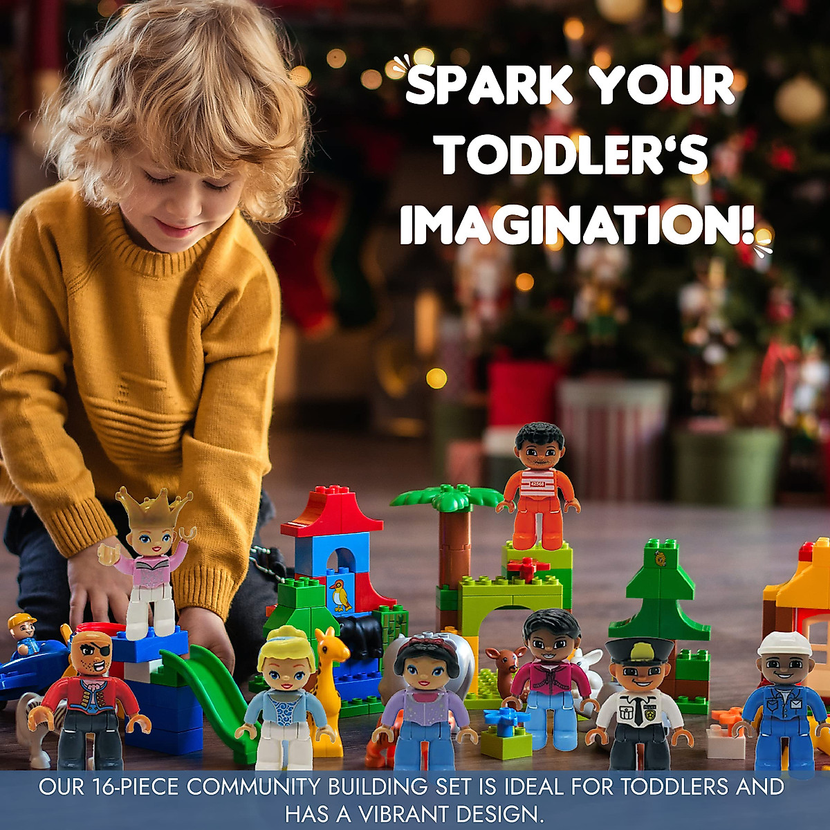 Kids Toys People Figures for Kids - Preschool Toys Building Blocks People Set for Kids - Compatible with Major Brands Building Blocks for Toddlers 1-6 - STEM Building Toys - (16 Toy Figures People)