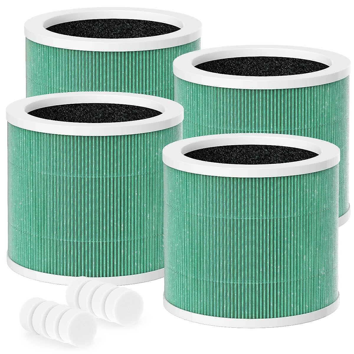 HY1800 Air Purifier Replacement Filter, Compatible with Loytio/AYAFATO/Honeyuan/IOIOW/CHIVALZ/MORENTO HY1800 Purifier, 3-in-1 Filtration, High-Efficiency Activated Carbon, True HEPA 13 Filter (4 Pack)