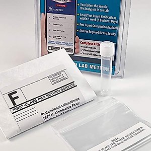 PRO-LAB Lead in Drinking Water Test Kit - Same kit used by Home Inspectors. You collect the sample, we analyze it. Results emailed within 1 week. $40 lab fee required for EPA Certified Lab analysis.