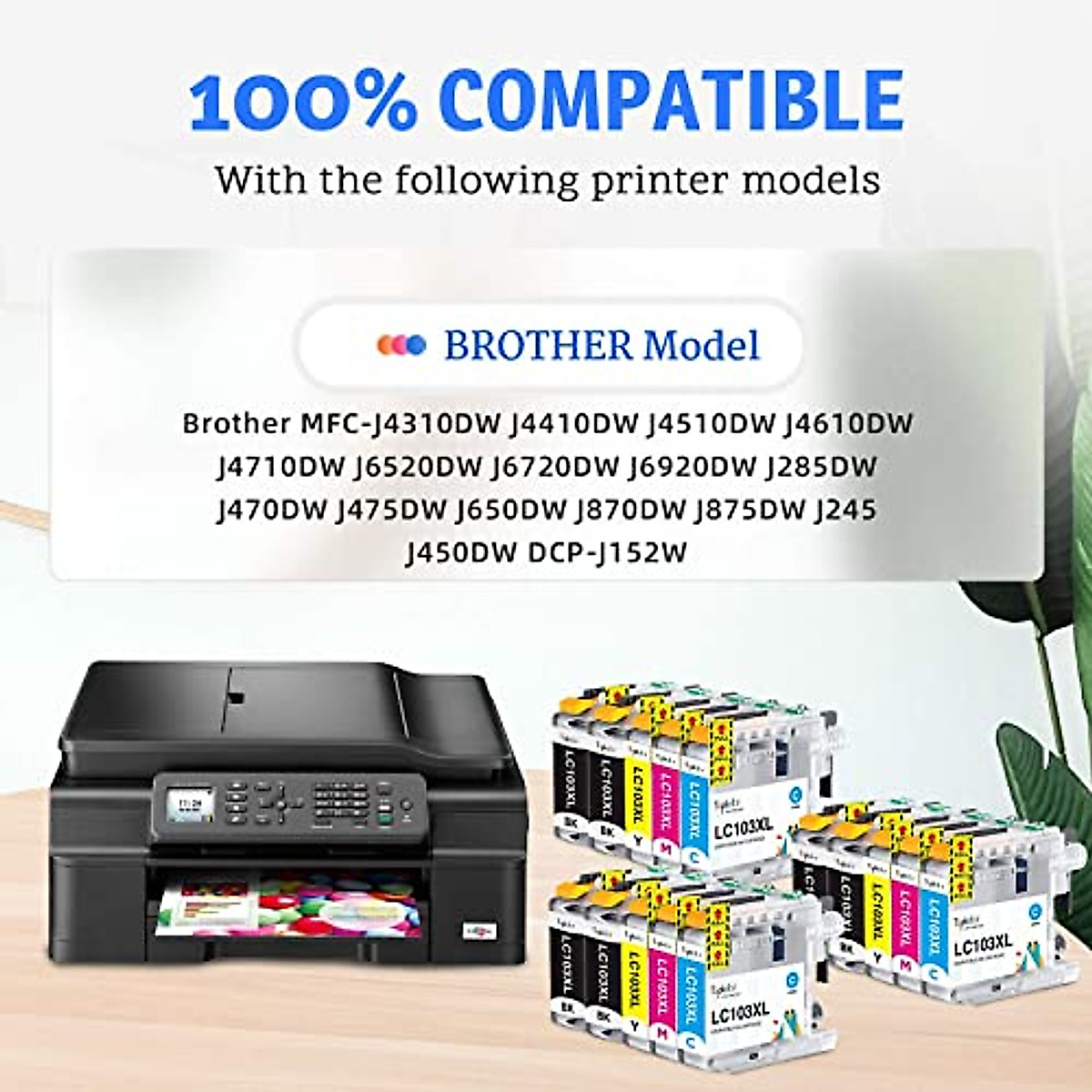 Topkolor Compatible Ink Cartridges Replacement for Brother LC103 LC101 LC103XL for Printer MFC-J870DW MFC-J450DW MFC-J6920DW 15 Combo Packs, Newest Chips.