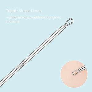 ZIZZON Titanium Lancet Needle Acne Blackhead Remover Pimple Extractor Popper Tool