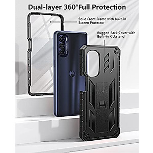 SOiOS for Moto G-Stylus 5G 2022 Case: Shockproof Rugged Protection Cover with Kickstand | Matte Textured Drop Proof TPU | Military Grade Protective Phone Case for Motorola G Stylus 5G 2022(NOT 4G)