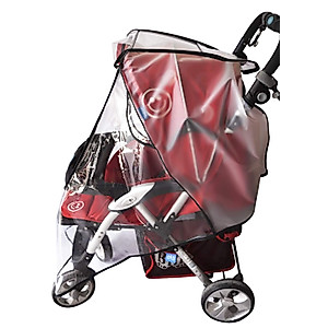 Universal Baby Stroller Rain Cover Clear Transparent Pushchair Stroller Raincoat Waterproof Windproof Buggy Pram Rain Cover Canopy Weather Shield (Transparent EVA)