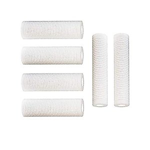 CFS – 6 Pack Grooved Sediment Melt Blown Water Filter Cartridges Compatible with Aqua-Pure AP110, WHCF-GD05, Watts FPMBG-5-975 Model – Whole House Replacement Filter Cartridge – 5-Micron – 10" x 2.5"