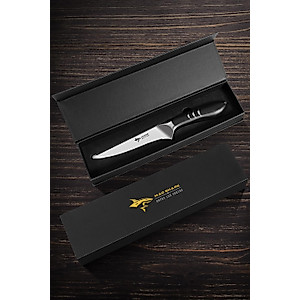 MAD SHARK Boning Knife 6 Inch, Razor Sharp German Molybdenum-vanadium Steel Butcher Knife for Meat Cutting, Deboning Knife, Brisket Meat Trimming Knife, Fish Fillet Knife, Bone Knife