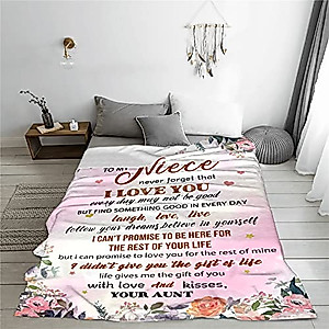 RIEDIOVS Niece Gifts Blanket-to My Niece Blanket-Birthday Gift for Niece from Aunt-Gifts for Niece Beautiful 60" x 50" Throw Blanket -1
