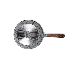 Phantom Chef 9.5" Frypan die-cast Aluminum with Granite Finish | PFOA Free | Nonstick Skillet | Induction Compatible | Egg-Omelet Frying Pans | Cookware Chef's Pan | Dishwasher and Oven Safe (Beige)