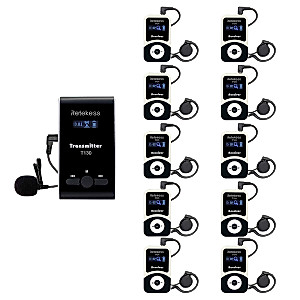 Retekess T130 Whisper Wireless Tour Guide System, Church Translation System, Clear Sound Quality, Translation Headset for Simultaneous Interpreting,Church (1 Transmitter 10 Receivers)