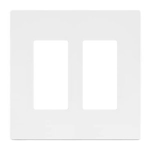 ENERLITES Rêve Collection Luxury Double Decorator Switch Cover, Screwless Wall Plate, Matte Finish, Mid-Size 2-Gang 4.88" x 4.92", Polycarbonate Thermoplastic, UL Listed, RSI8832M-W, White