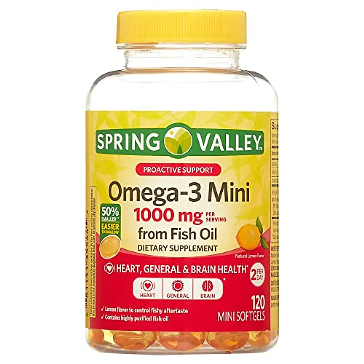 Essential Omega-3. Includes Luall Fridge Magnetic + Spring Valley Omega-3 Fish Oil Soft Gels, 1000 mg (120 MINI SoftGels)