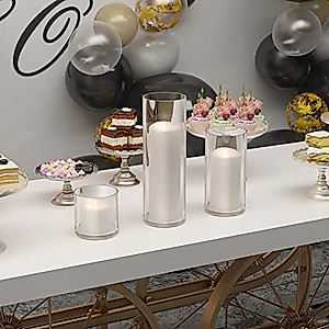 CnArtisan Glass Cylinder Vase, 16 Inch Tall X 4 Inch Wide, 6 Pieces, Perfect for Wedding Centerpieces and Home Decor, Suitable for Flowers, Floating Candles, Pillar Candles and Succulents