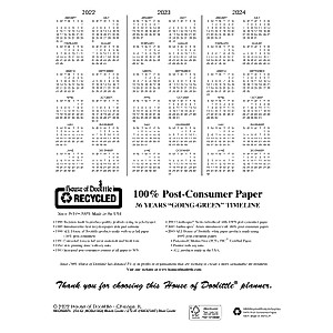 House of Doolittle Recycled Professional Weekly Planner, 15-Minute Appts, 11 x 8.5, Black Wirebound Soft Cover, 12-Month (Jan to Dec): 2023
