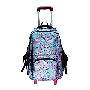 YUB Rolling Backpack On Wheels High-Capacity School Bag Backpacks for Students Climbing Stairs Six Wheels Purple