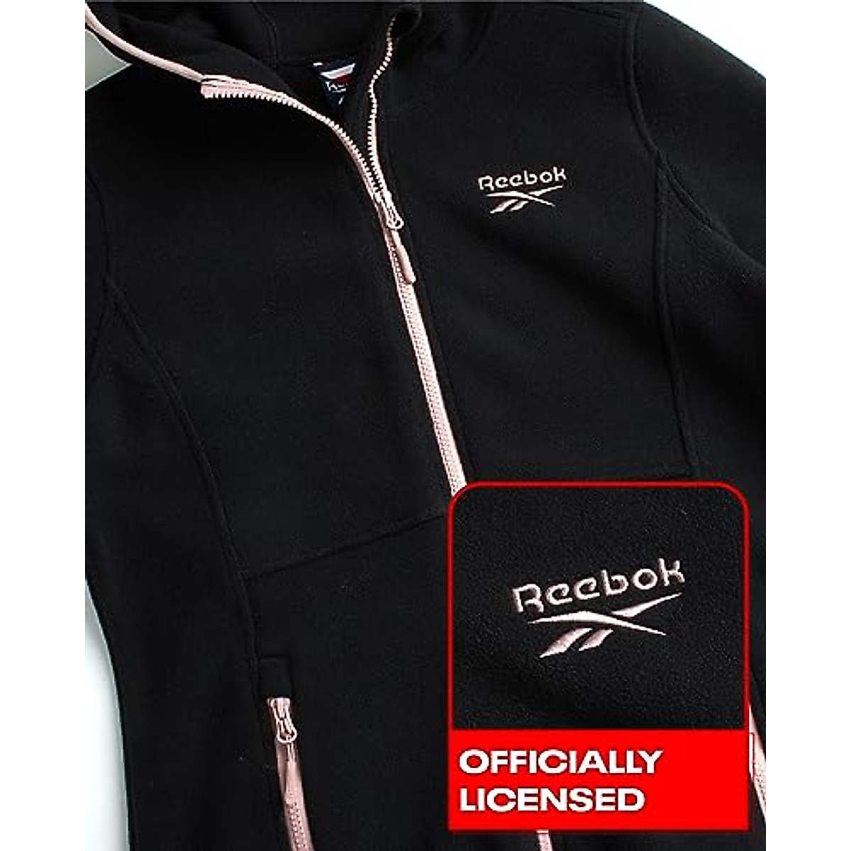 Reebok Women's Jacket - Polar Fleece Sweatshirt Jacket - Lightweight Coat for Women (S-XL), Size Medium, Black