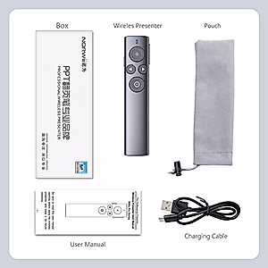 Norwii N95 Presentation Remote Designed for LED LCD Screen, Digital/Physical Laser Pointer & Air Mouse Presenter Pointer 3 Type Presenters, Support Highlighting Magnifier Timer