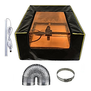 Zippered Openable Laser Engraver Enclosure Smoke Eye Protective Cover with Lamp + Exhaust Pipe Compatible with xTool D1 Atomstack A5 ORTUR Aufero Portable Engraver