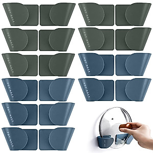 DOERDO 10 Pairs Wall Mount Pot Lid Organizer, Pot Lid Holder for Cabinet Door, Adjustable Wall Mount Pot Lid Rack and Pan Organizer for Kitchen, Save Space