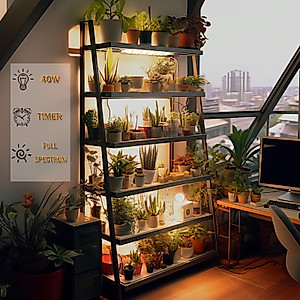 Grow Light,40W Ultra-Thin Panel Grow Lights for Indoor Plants,316LEDs Full Spectrum Grow Lights for Under Cabinet Plant, Grow Lamp with 3/9/12H Timer,10 Dimmable Levels for Plants Growing (4pcs)