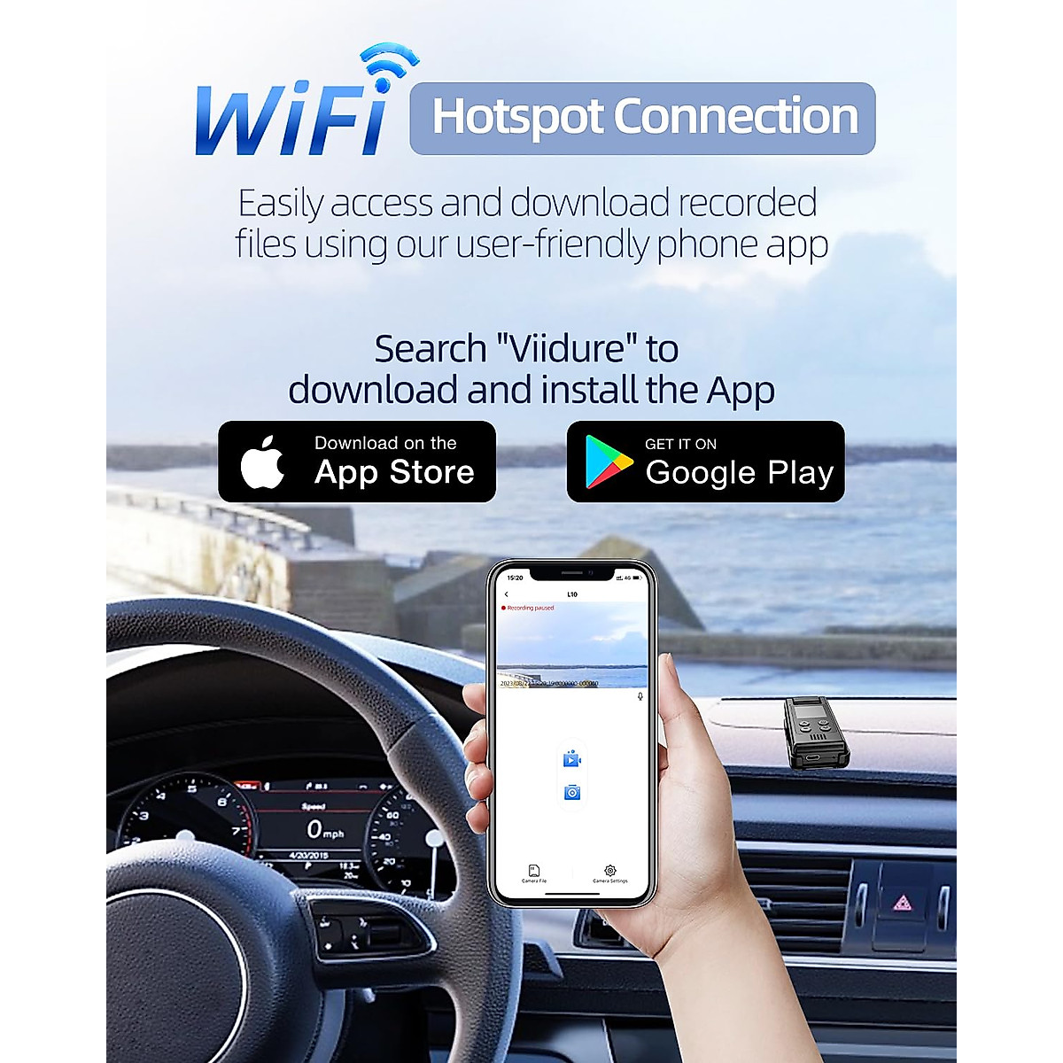 VIDCASTIVE 4K WiFi Body Camera Built-in 64G Record Video Audio, Police Body Worn Cam with 180° Rotatable Lens, Night Vision, 2000mAh Battery for Daily Records, Delivery/Serving Jobs