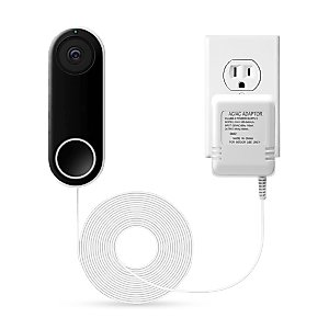LANMU 18V Power Adapter Compatible with Nest Hello Video Doorbell, Arlo and SimpliSafe Video Doorbell (16.4ft/5m)