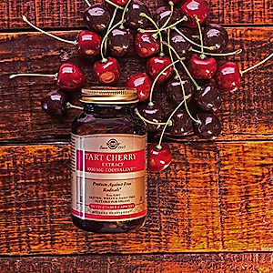 Solgar Tart Cherry 1000 mg, 90 Vegetable Capsules - Antioxidant with Quercetin, Chlorogenic Acid & Anthocyanins Compounds - Non GMO, Vegan, Gluten Free, Dairy Free - 90 Servings
