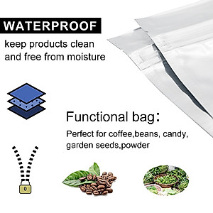 GooGou Resealable Zip Mylar Bag Food Storage Aluminum Foil Bags Smell Proof Pouches 3.9x5.9" 100pcs