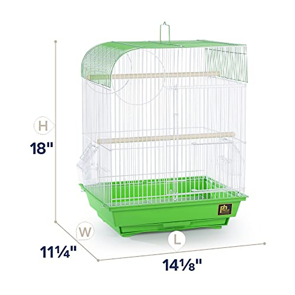 Prevue Pet Products South Beach Flat Top Bird Cage, Lime Green (SP50091),14 1/8" L x 11 1/4" W x 18 1/8" H