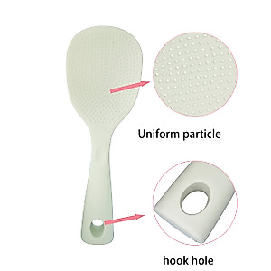 Minchsrin 2Pcs of Silicone Rice Ladle Rice Serving Spoon Easy To Clean Rice Spoon for Electric Rice Cooker Rice Paddle for Kitchen (Cream)