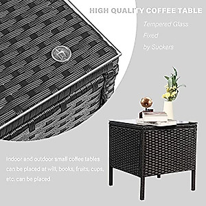 PAOLFOX 3 Pieces Patio Furniture Sets,Wicker Patio Set,PE Rattan Patio Furniture,Patio Bistro Sets,Porch Furniture,Outdoor Conversation Sets,Wicker Patio Chairs,Balcony Furniture Set