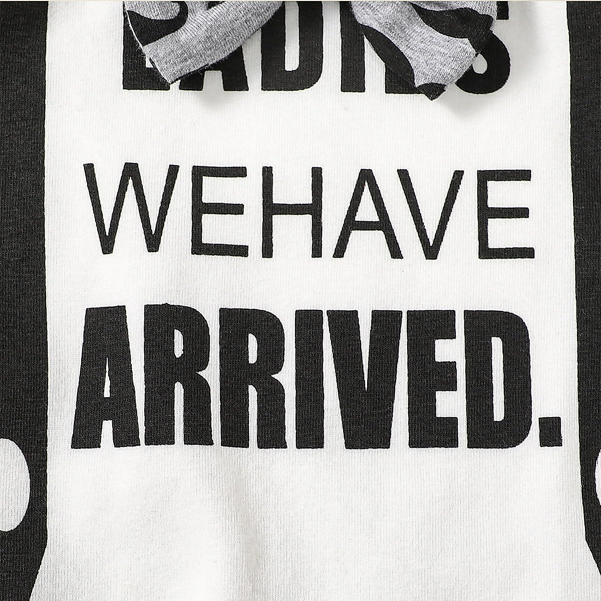 Aslaylme Baby Boy Matching Outfit Newborn Boy Twins Bodysuit Ladies We Have Arrived Romper (White,0-3 Months)