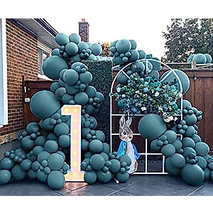 Dusty Blue Balloon Garland Slate Blue Latex Balloons Different Sizes Dark Teal Pastel Balloon Arch Kit for Neutral Baby Shower Wedding Teddy Bear Birthday Party Decoration
