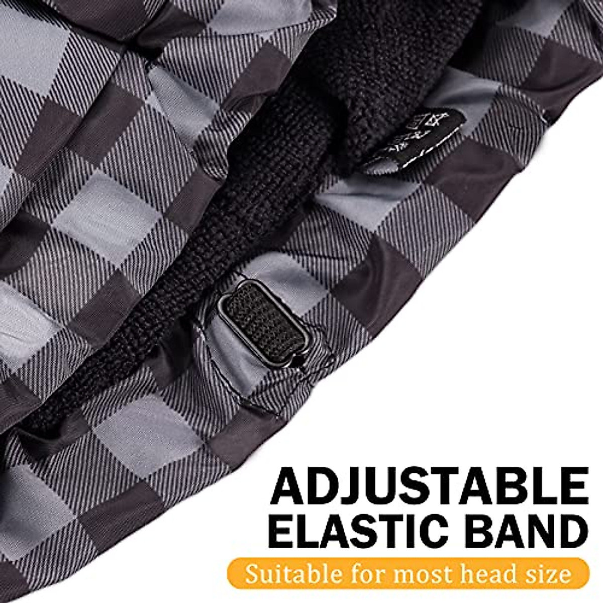 Large Waterproof Shower Cap for Men - Kenllas Reusable Adjustable Bath Cap for Dreadlock Braids Curly Hair (Gray)