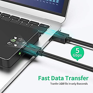 Short USB to USB Cable 1 ft, VCZHS USB 3.0 Cord USB A to USB A Cable USB to USB Cord for Hard Drive Enclosures, Laptop Cooler