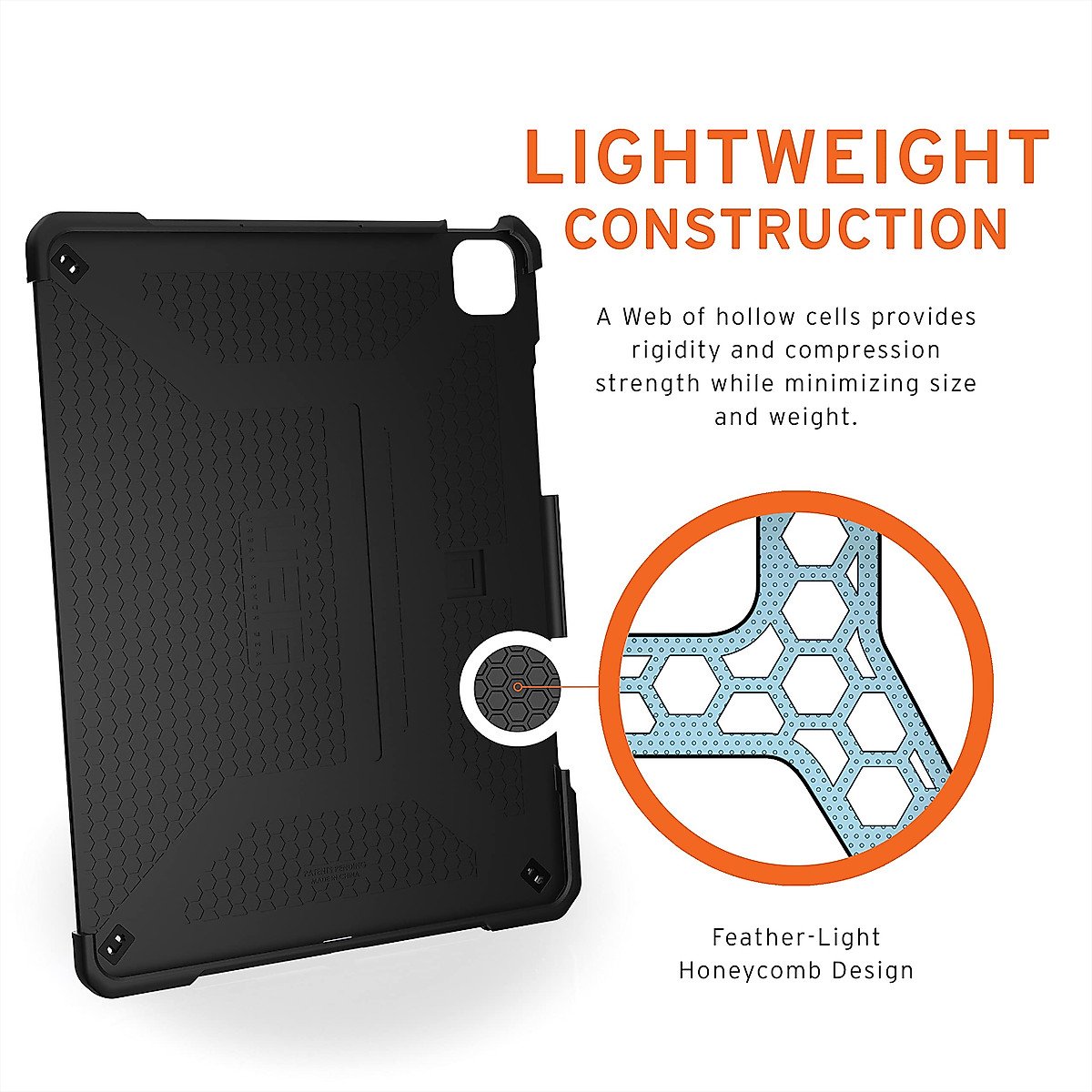 UAG iPad Pro 12.9" (6th Gen 2022, 5th Gen 2021) Case Black Metropolis Rugged Heavy Duty Protective Cover Multi-Angle Viewing Folio Stand with Pencil Holder, by URBAN ARMOR GEAR