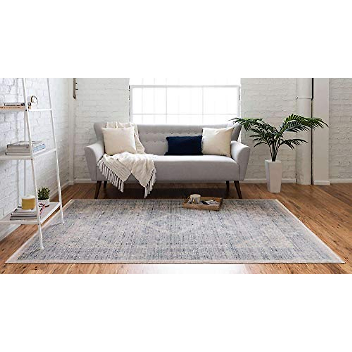 Unique Loom Noble Collection Area Rug - Elizabeth (2' 2" x 3' 1" Rectangle, Gray/ Light Blue)
