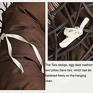 Eoieov Hanging Egg Chair Cushions with Ties,Removable Round Cushions 45"*45"for Hanging Egg Chair,Washable Swing Chair Cushion with Head Pillow,Thicken Patio Egg Chair Cushion,Sky Blue