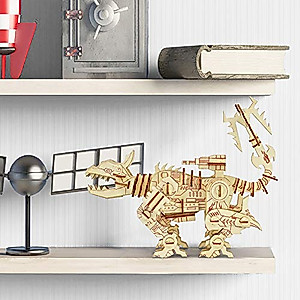 3D Wooden Puzzles for Kids - Mechanical Puzzles Gifts for Boys Ages 12-14, Adults and Teens 140 Pieces - Robot Dog Assembly Size 9.64” x 4.72” x 7.48”